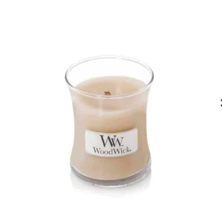 WoodWick White Teak Medium Candle - Kaars.nl | De online kaarsenwinkel